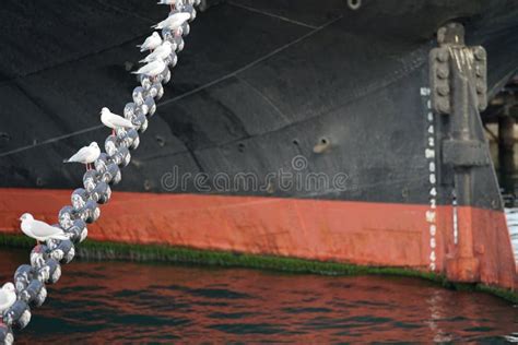 Scene Of The Ship Anchoring In The Port Stock Image Image Of Outdoor