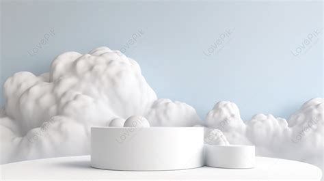 흐린 배경 3d 렌더링을 사용하여 바위에 우아한 화장품 설정 흰색 연단 표시 화장 배경 설정 배경 연단 배경 이미지 Hd 화장 설정 연단 배경 사진 무료 다운로드