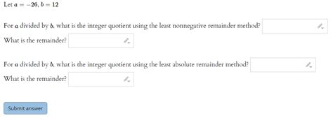 Solved Let A−26b12 For A Divided By B What Is The