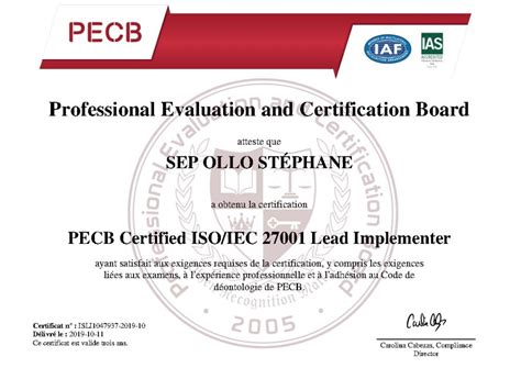 Pecb Certified Isoiec 27001 Lead Implementer Pecb Certified Isoiec 27001 Lead Implementer