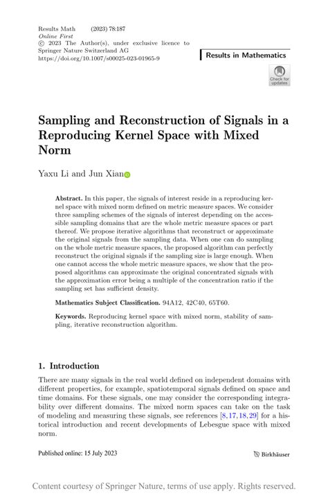 sampling and reconstruction of signals in a reproducing kernel space