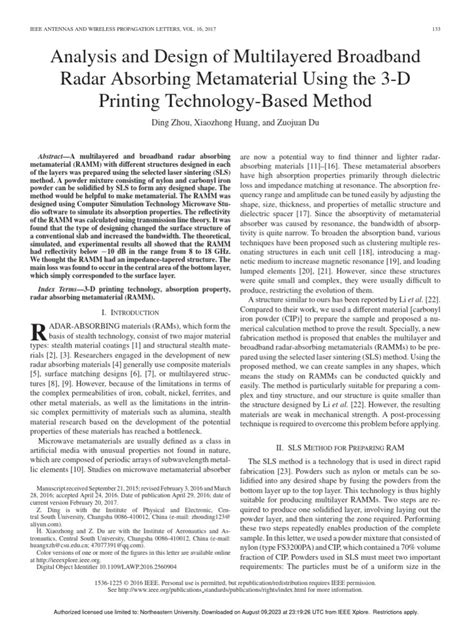 Analysis And Design Of Multilayered Broadband Radar Absorbing