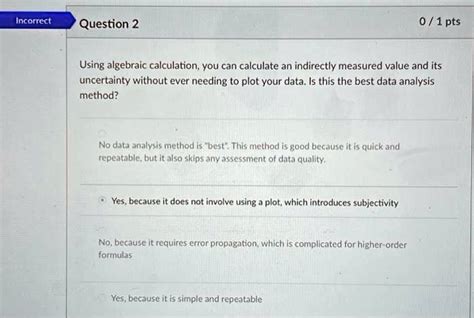 Solved Question 2 01 Pts Using Algebraic Calculation You Can