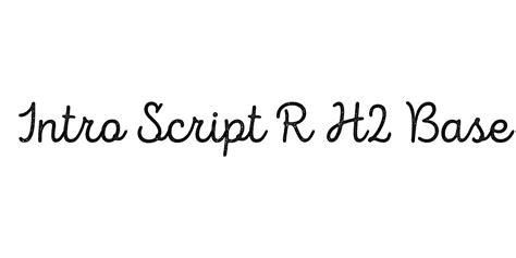 Intro Script R H2 Base In Use Fonts In Use