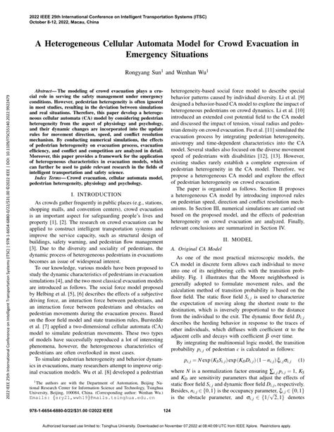 Pdf A Heterogeneous Cellular Automata Model For Crowd Evacuation In Emergency Situations