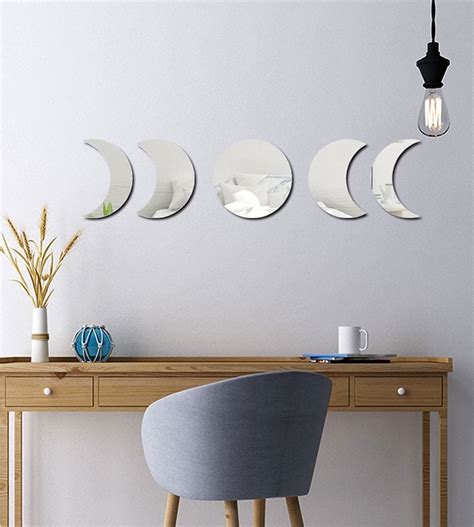Espelho Decorativo Fases Da Lua Em Acrílico Sala Quarto