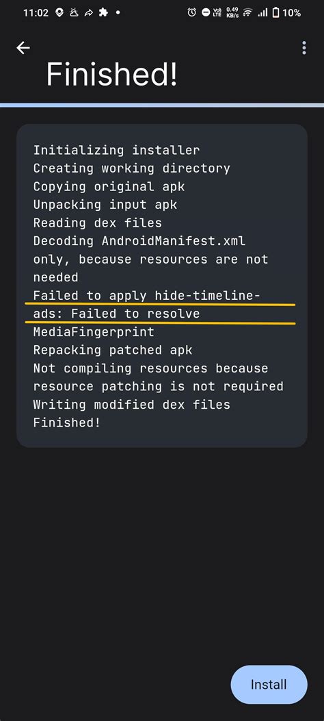 Tried Patching Insta But Patches Failed To Apply Solution R Revancedapp