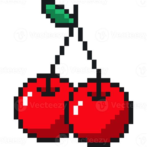 Pixel Art Cherry Icon 8 Bit Pixel Fruit Pixel Art Icon 56275399 Png