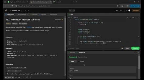 1151 Solution Of Maximum Product Subarray Youtube