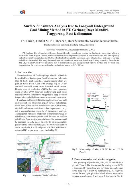 Pdf Surface Subsidence Analysis Due To Longwall Underground Dokumen
