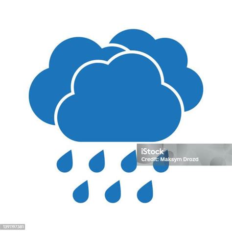 배경에 고립 된 트렌디 한 평면 스타일의 비 아이콘 웹 사이트 디자인 로고 앱 Ui에 대한 구름 비 기호 현대 예측 폭풍 신호 0명에 대한 스톡 벡터 아트 및 기타 이미지