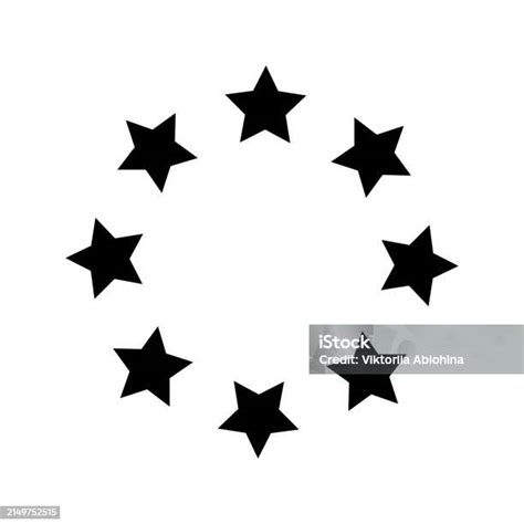 별이 원형으로 배열된 둥근 프레임 상품 성공 보상 또는 어워드 배너 템플릿 별이 빛나는 반지 상징 와 빈 공간 와 백색 배경