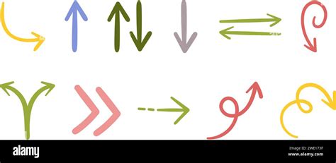 Hand Drawn Freehand Emphasis Arrows Swirls And Doodles Perfect For Adding A Creative Touch To