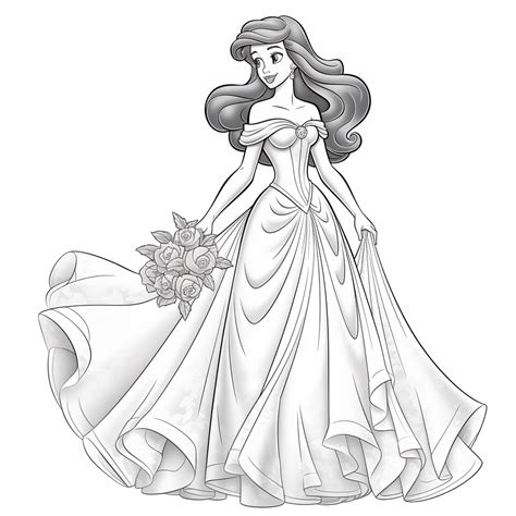 Ariel In Dress Coloring Pages