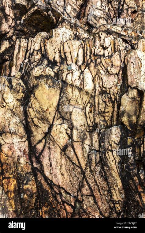 Tuff Volcanic Rock Close Up These Laminated Tuffs Formed From