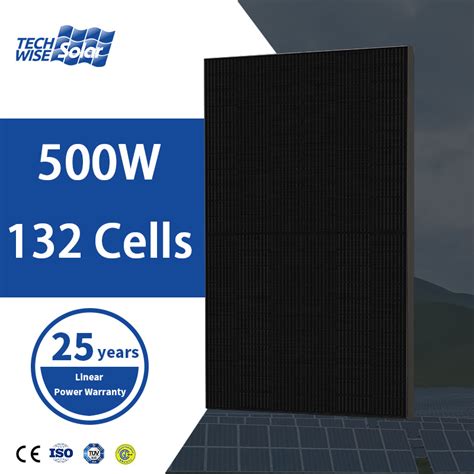 Techwise Big Power Solar Panel 500w Full Black Perc China Solar And Solar Panel