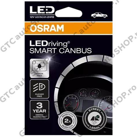 GTC Auto Shop Anulatoare Eroare Bec LED Osram Smart Canbus H7 Universal Set Doua Bucati