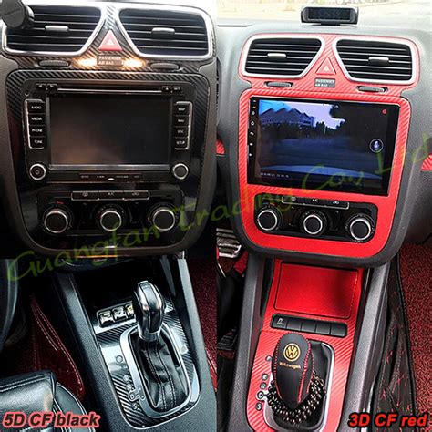 3d5d Carbon Fiber Car Interior Cover Console Color Sticker Decals