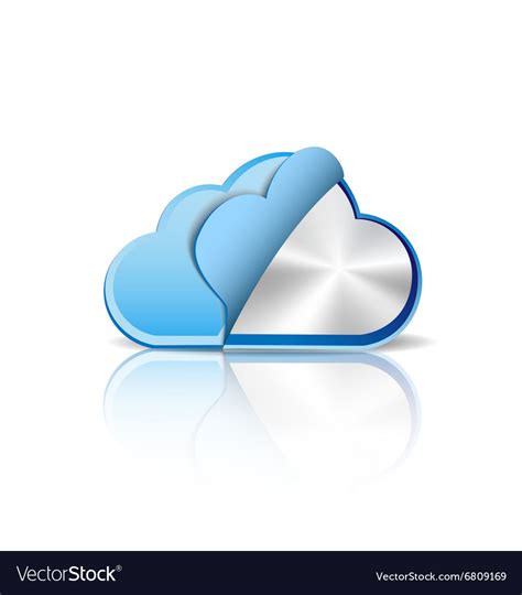 Metallic Cloud Computing Database Royalty Free Vector Image