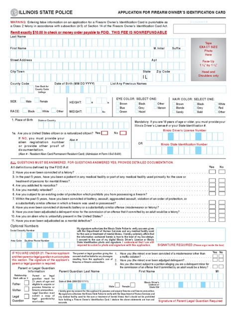 Foid Card Application Form Printable Printable Forms Free Online