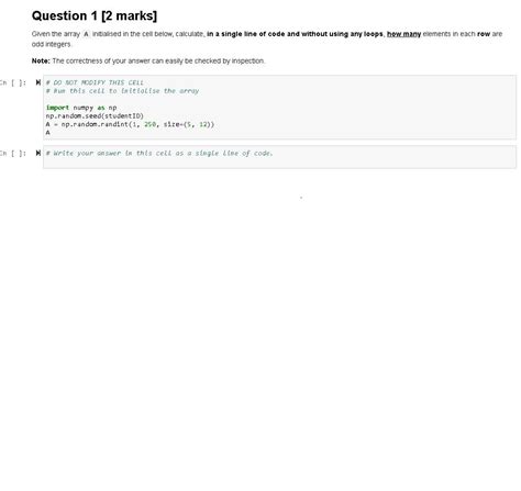 Solved Question 1 2 Marks Given The Array A Initialised In