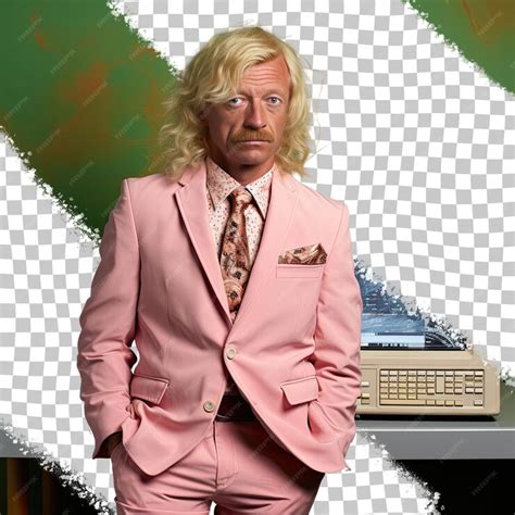 Premium Psd A Defensive Senior Man With Blonde Hair From The West