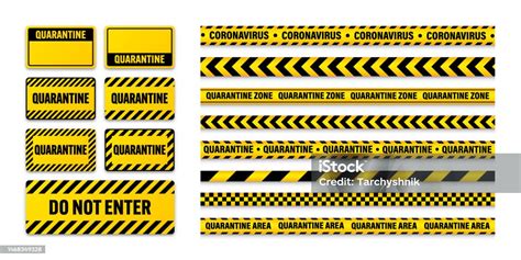 다양한 격리 구역 경고 테이프 및 실드 신종 코로나바이러스 발생 글로벌 잠금 코로나 바이러스 위험 줄무늬 경찰 주의 라인 제한 구역 건설 테이프 벡터 그림 3가지 개체에