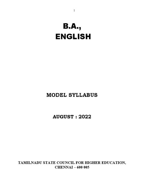 Tansche Ba English Syllabus Updated Pdf