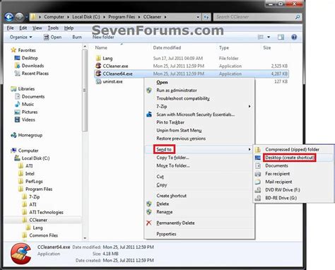 Shortcut Create For A File Folder Drive Or Program In Windows Tutorials