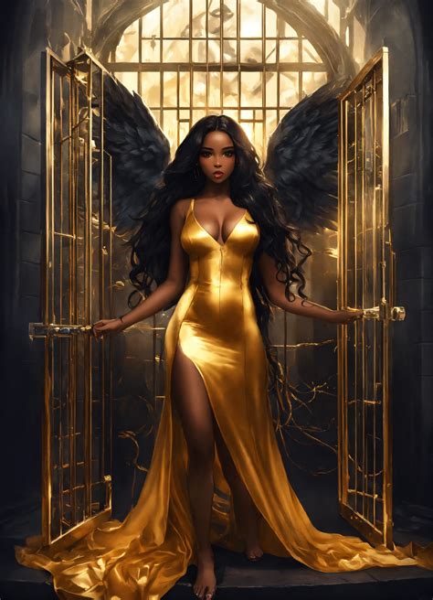 Lexica A Beautiful Black Girl Angel A Beautiful Prisoner With Long