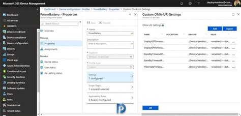 Configure Power Management Options In Intune Through OMA URI