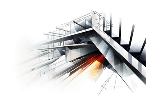 Abstract Geometric Structure With Lines And Shapes Premium Ai