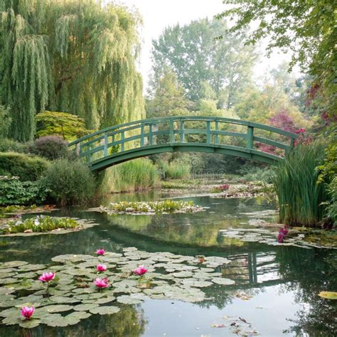 Claude Monet Water Lilies And Japanese Bridge 1899 Stock Illustration