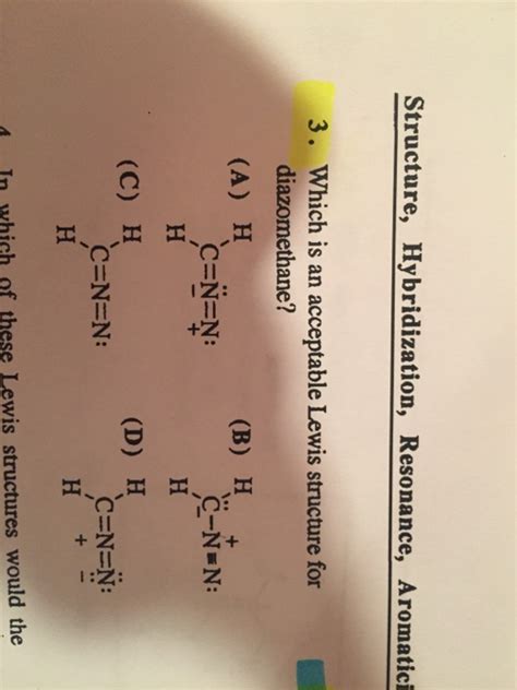 Solved Which Is An Acceptable Lewis Structure For