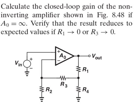 solved calculate the closed loop gain of the non inverting