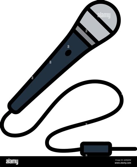 Karaoke Microphone Icon Editable Bold Outline With Color Fill Design Vector Illustration Stock