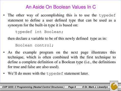 PPT COP 3223 C Programming Spring 2009 Nested Control Structures