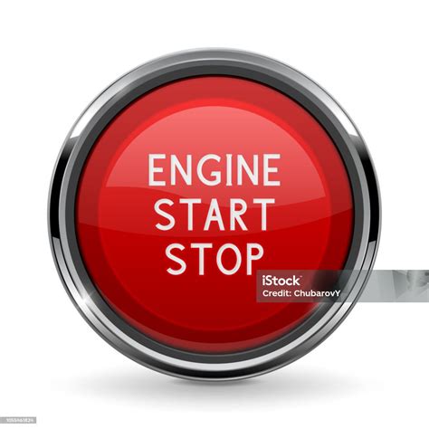 엔진 시작 정지 버튼 크롬 프레임입니다 빨간 자동차 대시보드 요소 시작에 대한 스톡 벡터 아트 및 기타 이미지 시작 엔진 3차원 형태 Istock