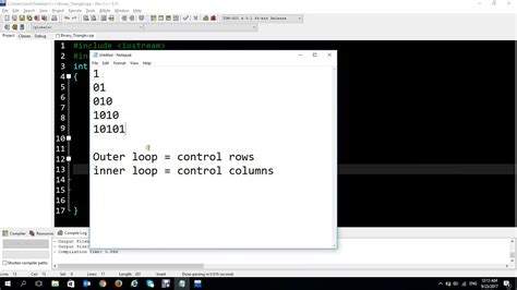 Binary Triangle In C Youtube