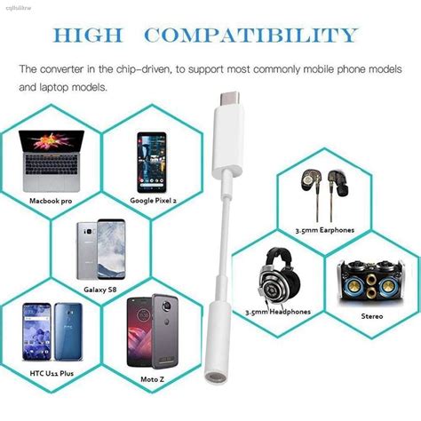 Type C Mm Headphone Jack Usb C Male To Aux Audio Female