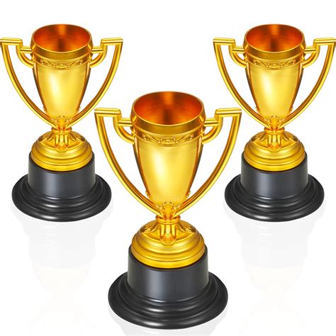 3 Pcs Mini Trophies Gold Small Trophy Cups Plastic Award