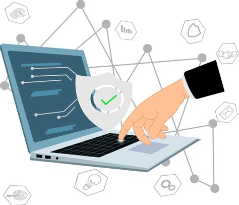 Businessman Using Laptop Secure Encryption Technology Security