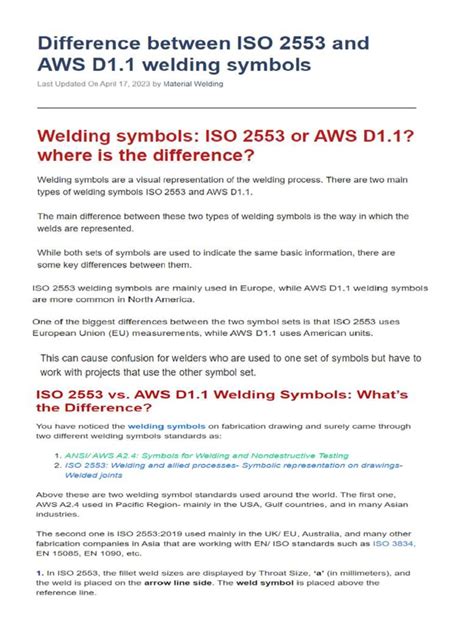 Iso 2553 Vs Aws A24 Pdf