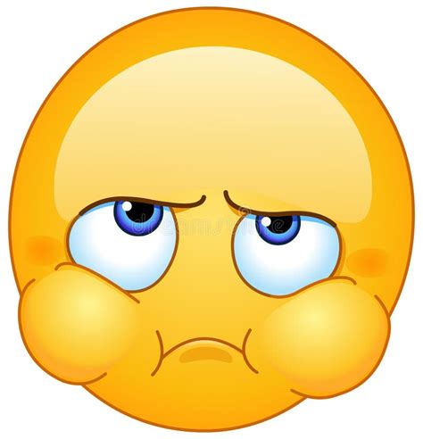 Puffed Out Cheeks Emoticon Stock Vector Illustration Of Disappointed