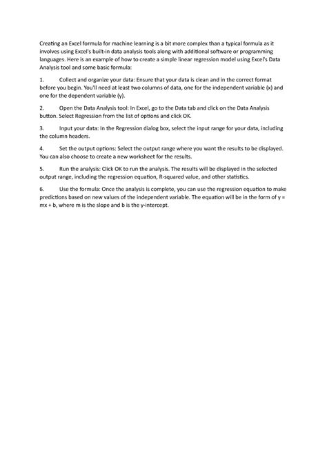 Machine Learning With Ms Excel Creating An Excel Formula For Machine Learning Is A Bit More