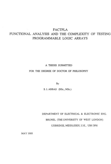 Pdf Factpla Functional Analysis And The Complexity Of Testing Programmable Logic Arrays A