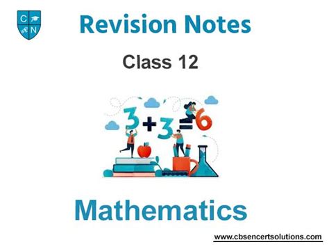 Class 12 Mathematics Notes And Questions Download Pdf