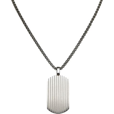 Buy Dfnd London Mens Stainless Steel Pendant Necklace Silver Tone