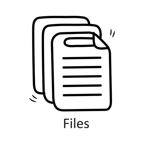 Files Vector Outline Icon Design Illustration Stationery Symbol On White Background Eps 10 File