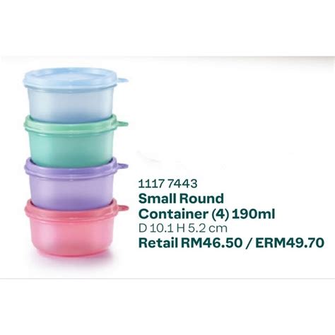 Tupperware Small Round Container 190ml2 Pcs Shopee Malaysia